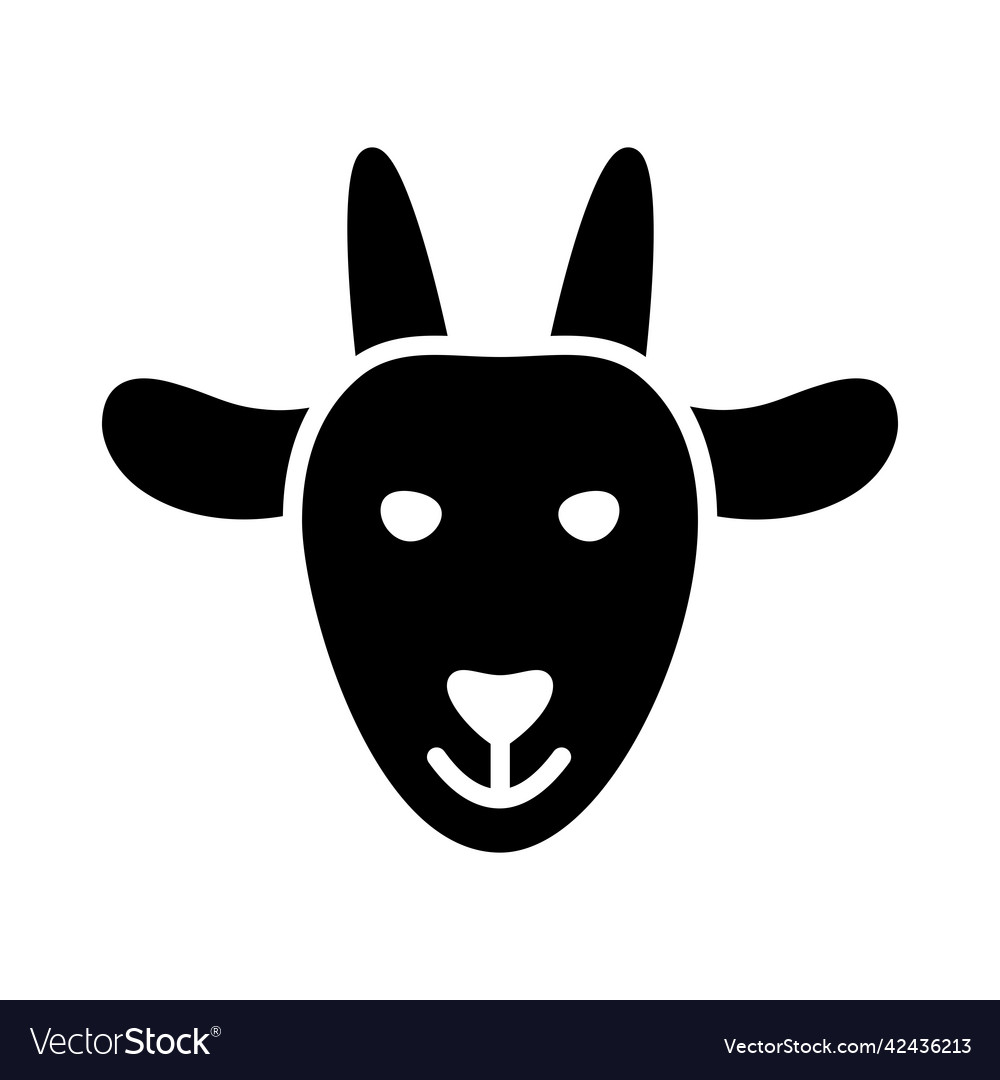 Goat glyph icon farm animal Royalty Free Vector Image