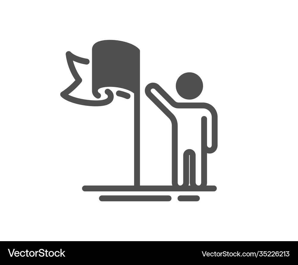 Leadership icon success flag sign Royalty Free Vector Image