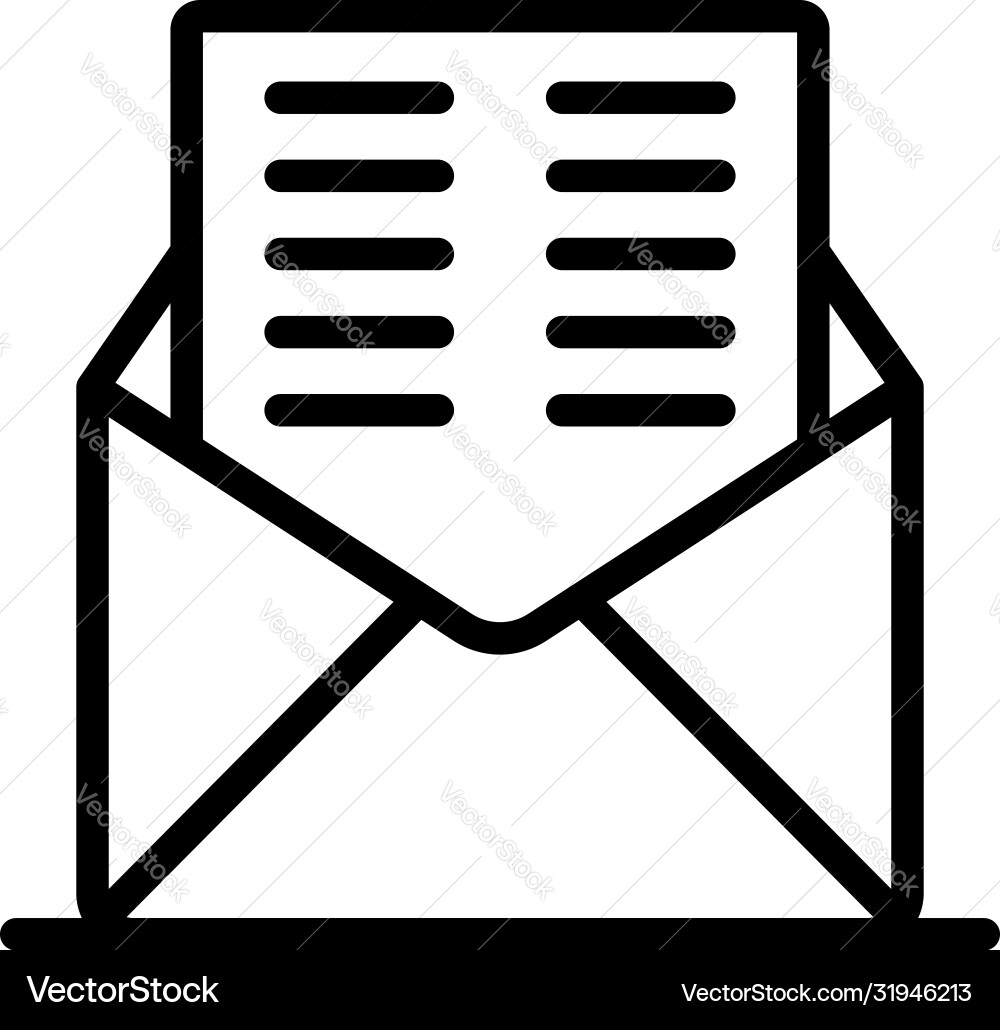 Letter in an envelope icon outline style Vector Image