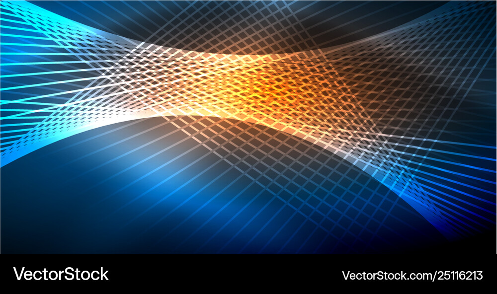 Neon glowing techno lines blue hi-tech futuristic Vector Image
