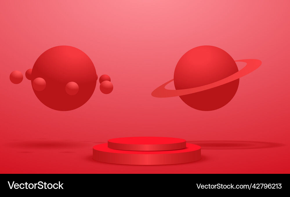 Red podium in the room Royalty Free Vector Image