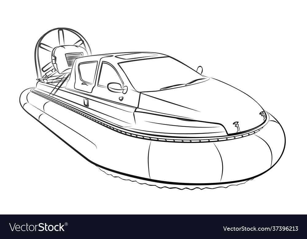 Sketch hovercraft Royalty Free Vector Image - VectorStock