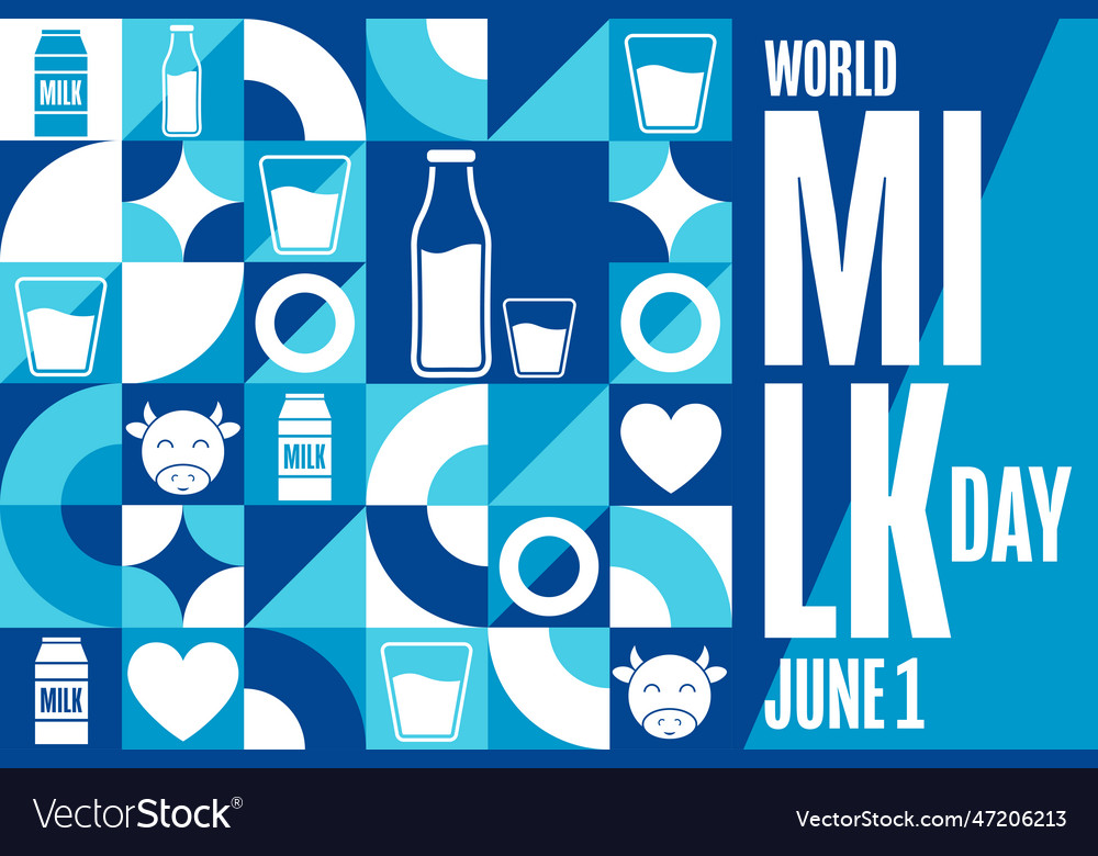 World milk day june 1 holiday concept template Vector Image