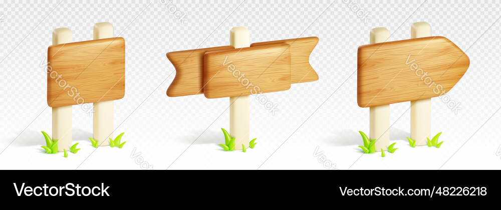 3d wood road sign post board direction Royalty Free Vector