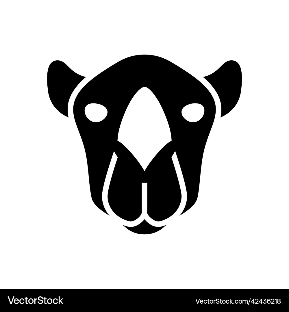Camel glyph icon animal head symbol Royalty Free Vector