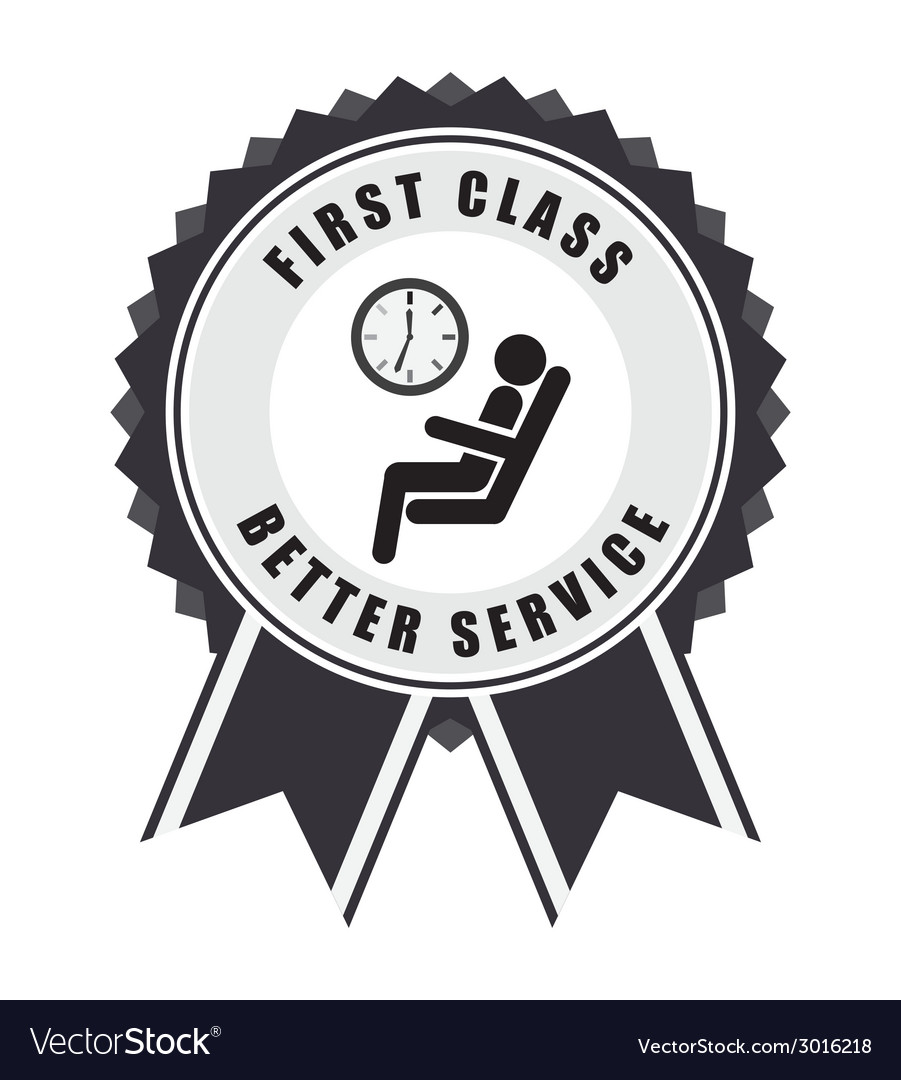 First class graphic design Royalty Free Vector Image