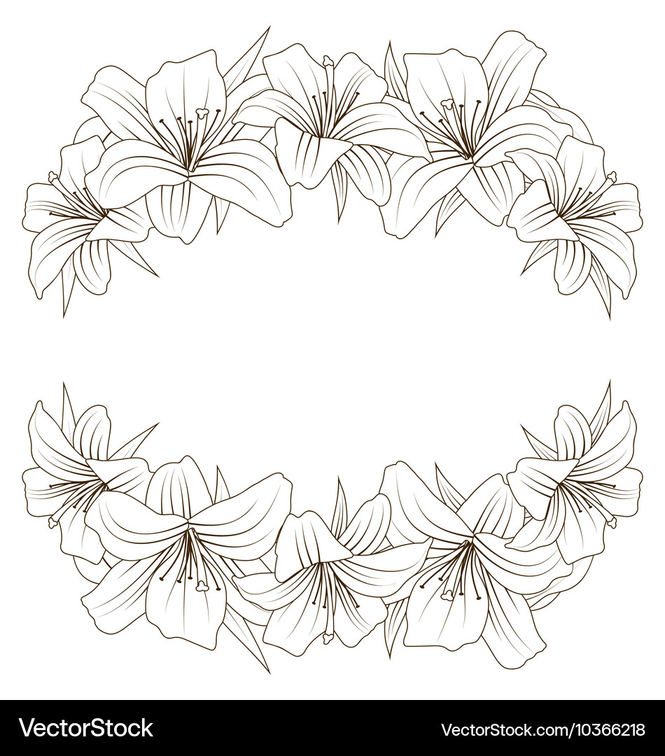 Floral background with beautiful lilies Royalty Free Vector