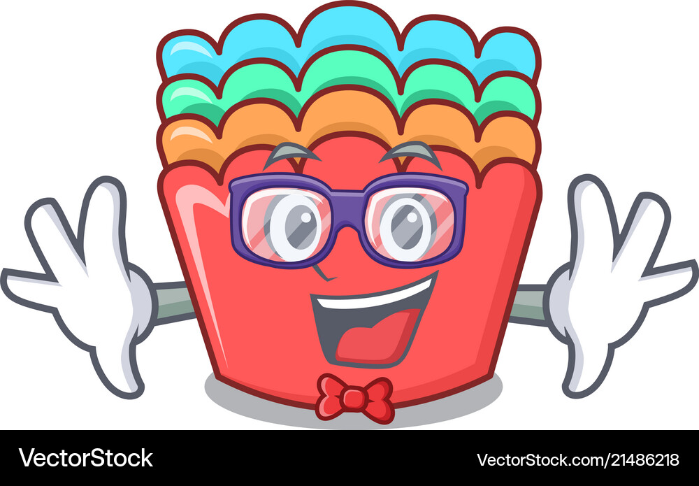 Geek baking molds character cartoon Royalty Free Vector