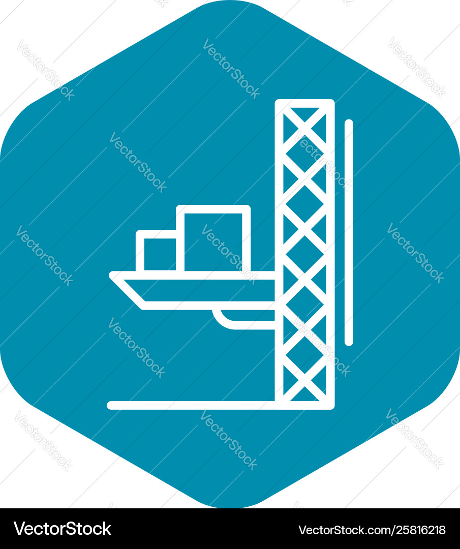 Lift crane platform icon outline style Royalty Free Vector