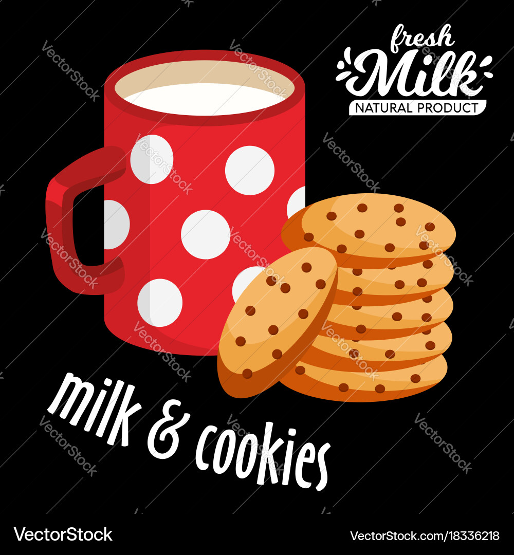 Milk and cookies icon chocolate Royalty Free Vector Image