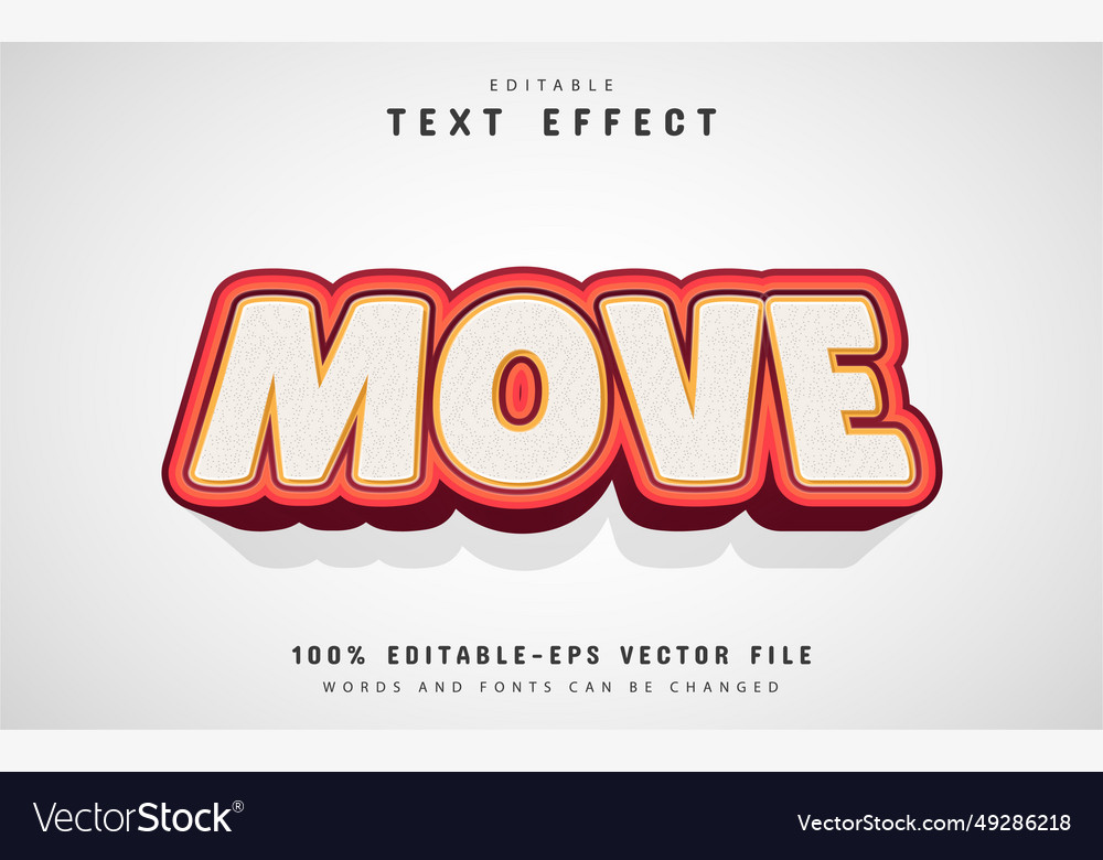 Move text editable 3d text effect Royalty Free Vector Image