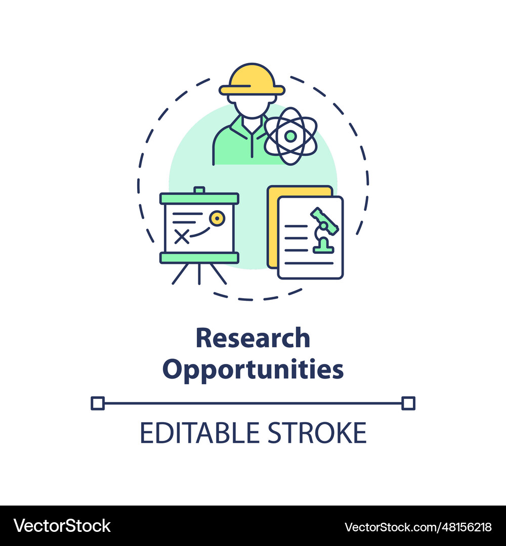 Research opportunities multi color concept icon Vector Image