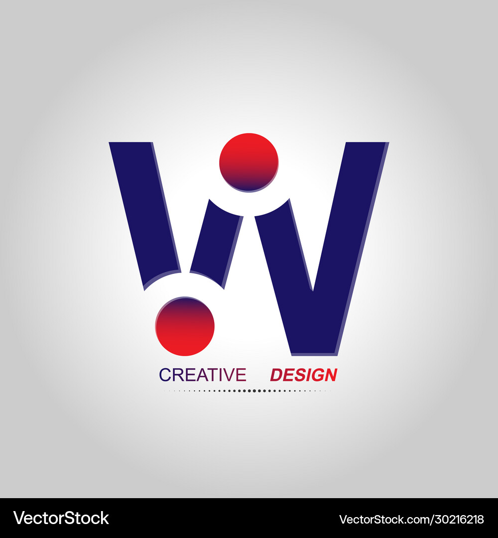 Stylized letter w image for logo website and app Vector Image