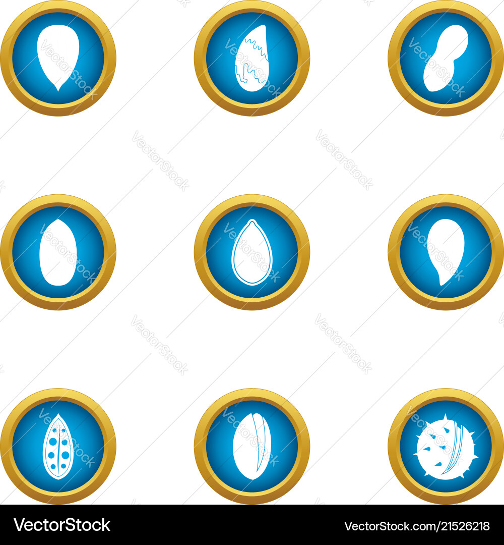 Tasty fruit icons set flat style Royalty Free Vector Image