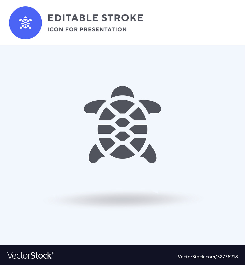 Turtle icon filled flat sign solid Royalty Free Vector Image