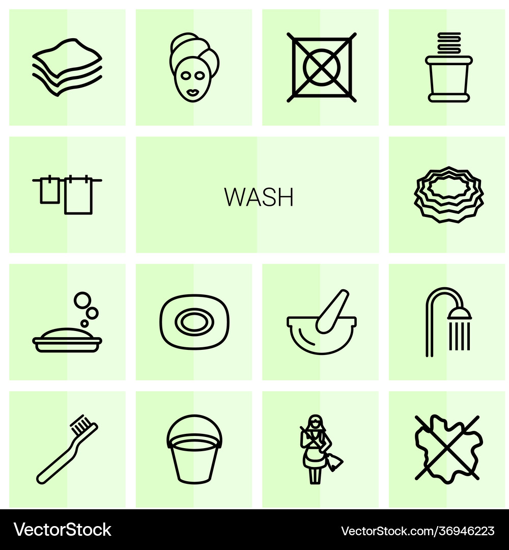 14 wash icons Royalty Free Vector Image - VectorStock