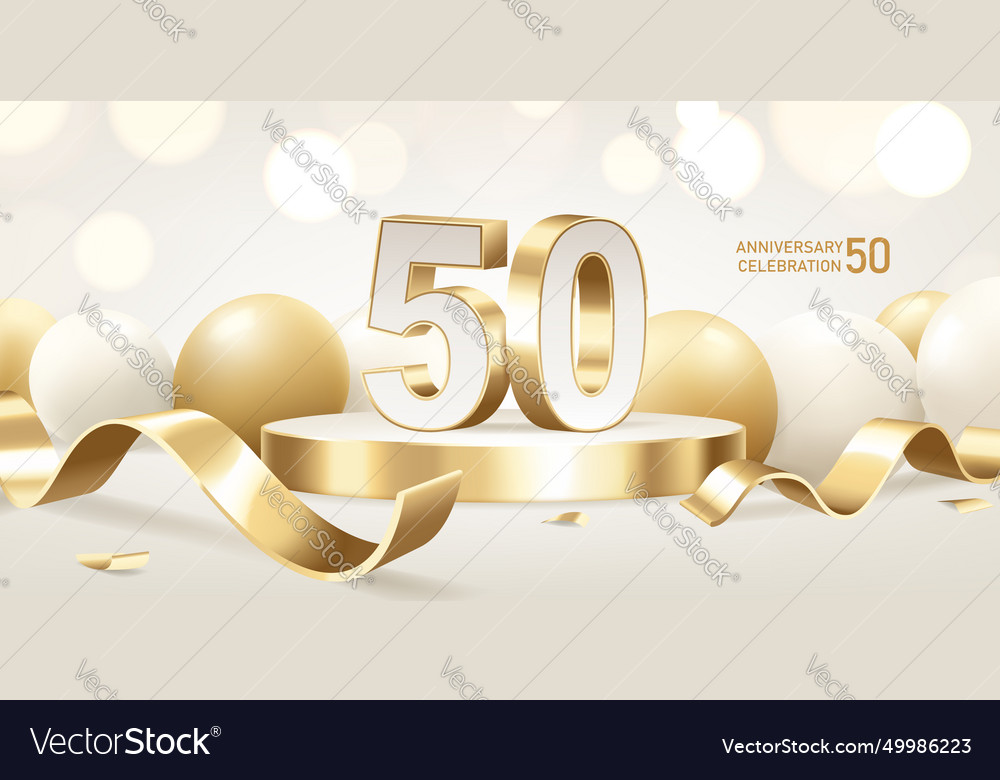 50th anniversary celebration background Royalty Free Vector