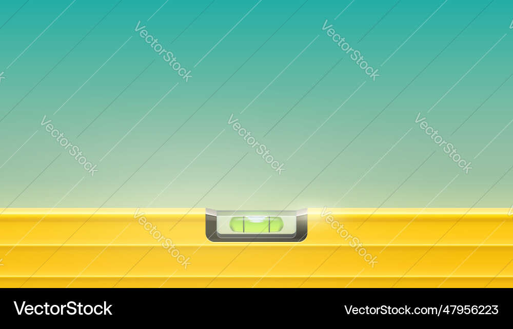 An yellow spirit level on blue backdrop Royalty Free Vector