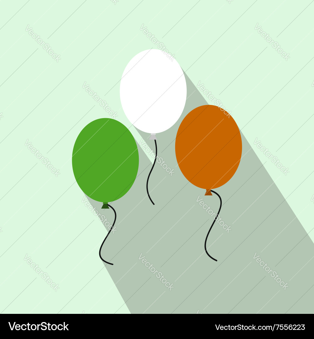 Balloons in irish colors flat icon Royalty Free Vector Image