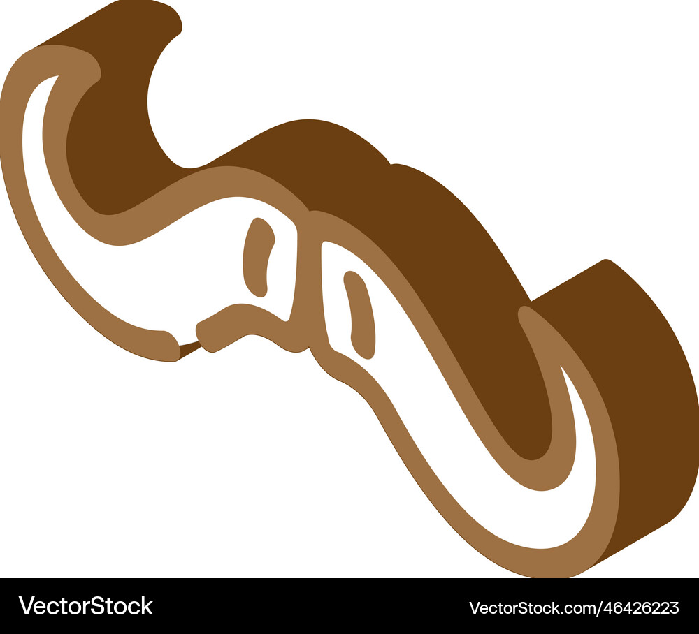 Buffalo horn animal isometric icon Royalty Free Vector Image