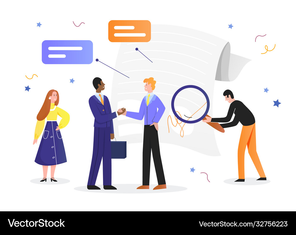Business agreement cartoon Royalty Free Vector Image