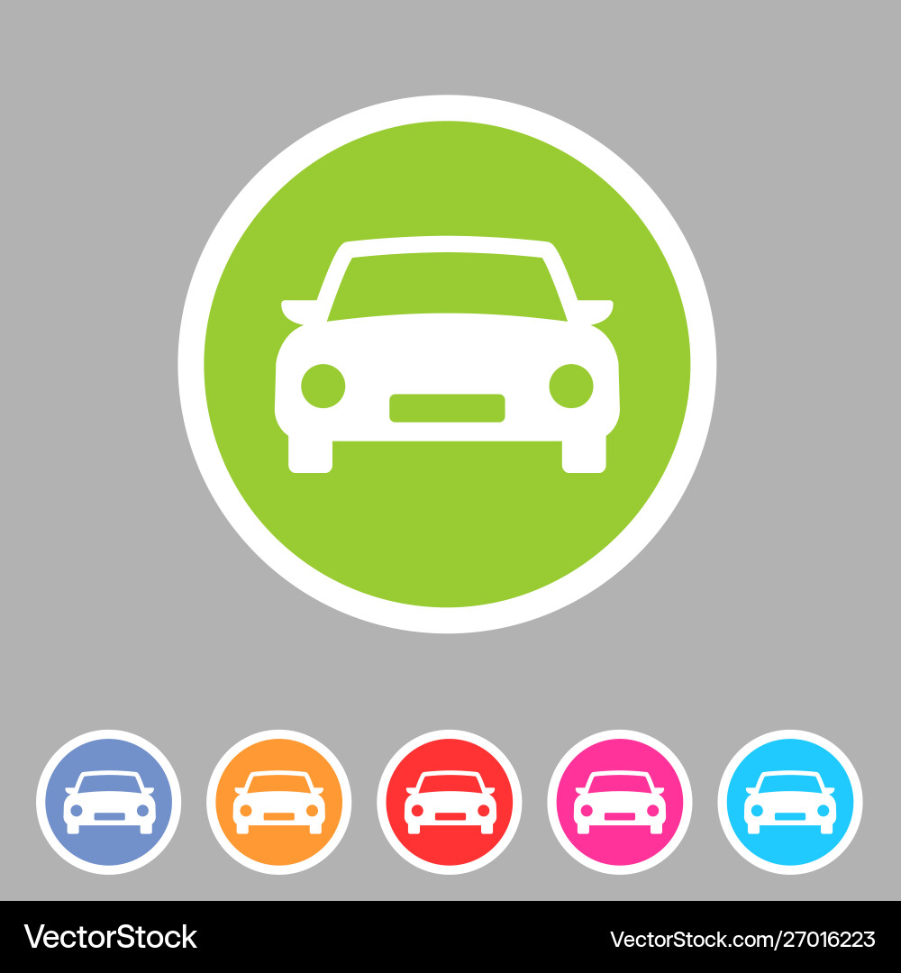 Car icon flat web sign symbol logo label Vector Image