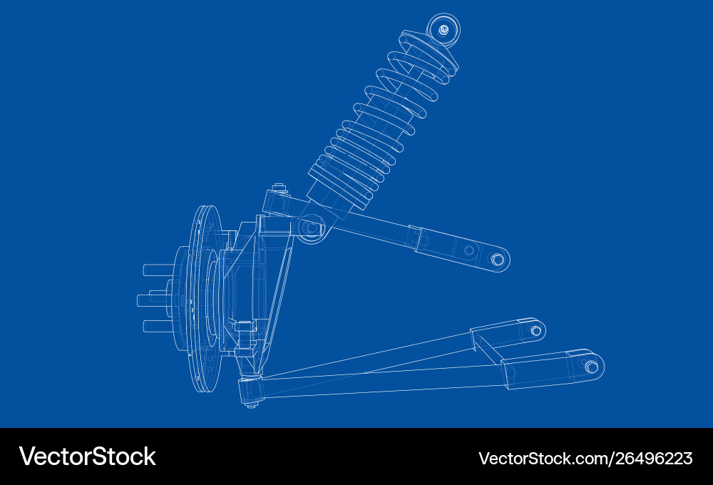 Car suspension with shock absorber Royalty Free Vector Image