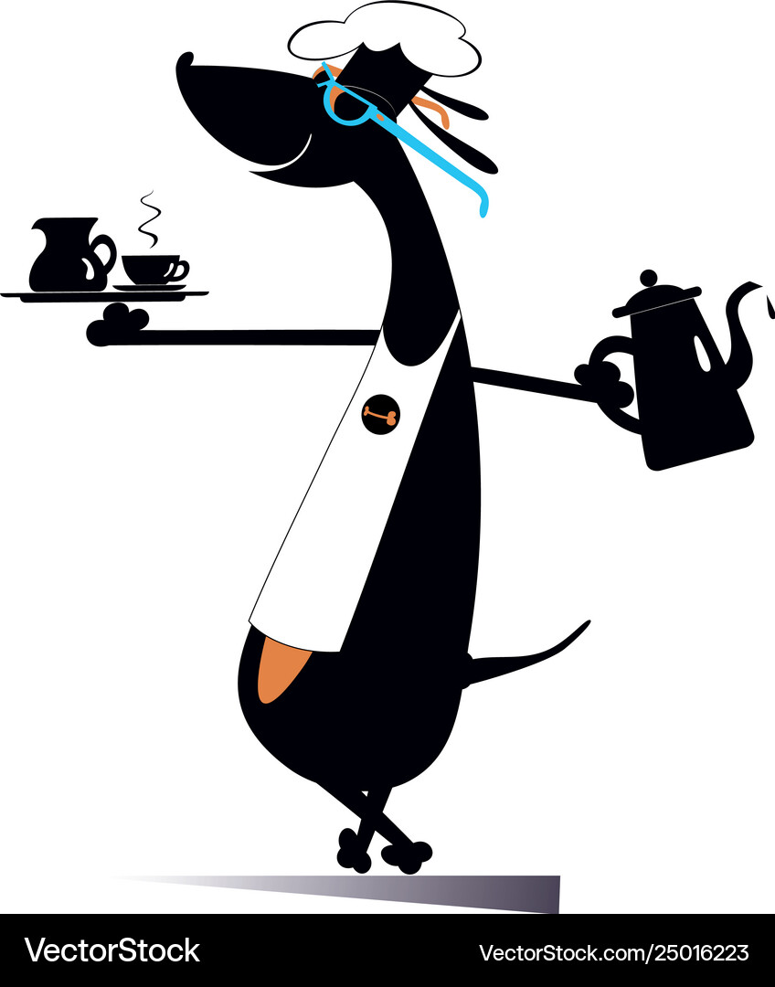 Cartoon dog a cook Royalty Free Vector Image - VectorStock