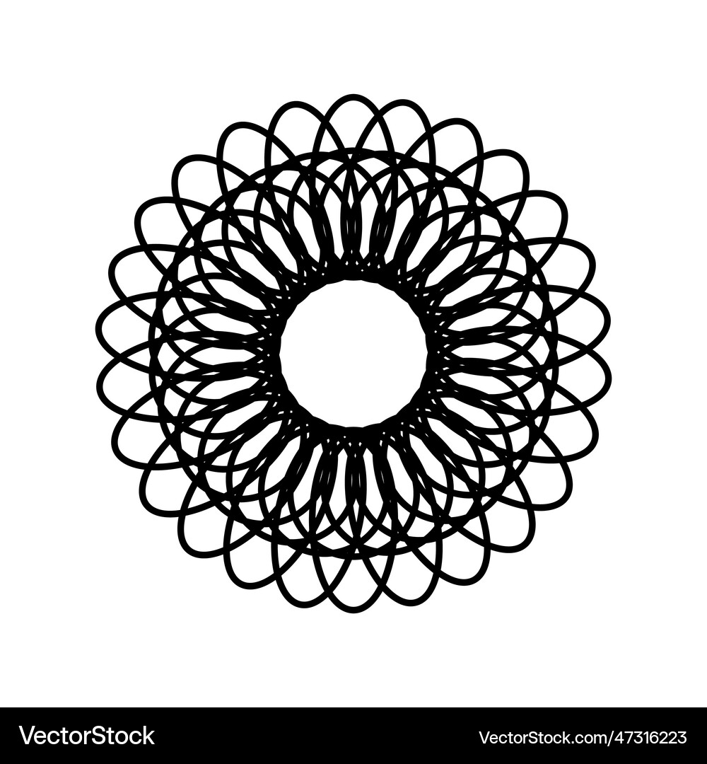 Circle radial motif icon Royalty Free Vector Image