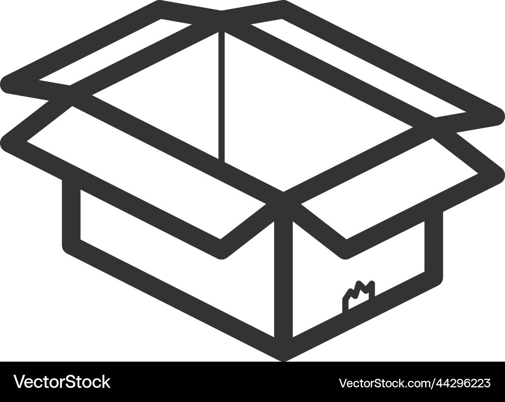 Open cardboard box line icon shipping parcel Vector Image
