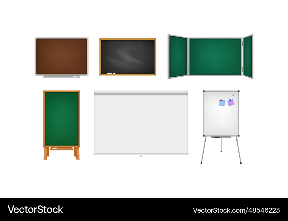 School boards business whiteboards Royalty Free Vector Image