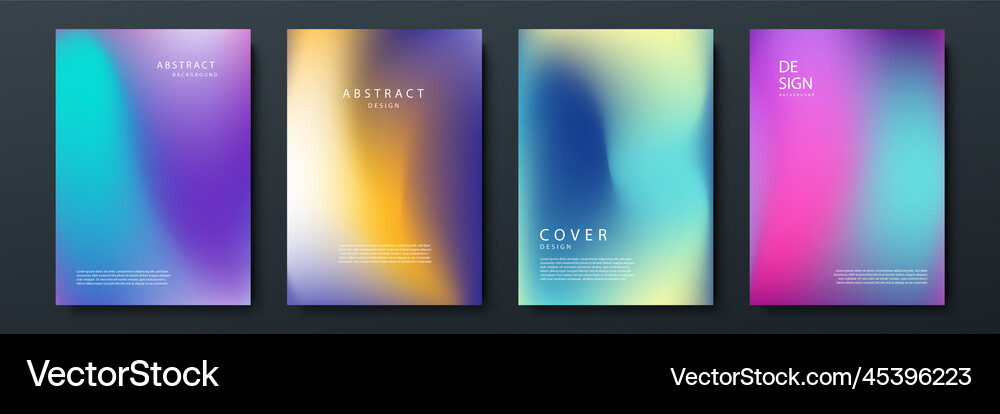 Set of blurred backgrounds with modern abstract Vector Image