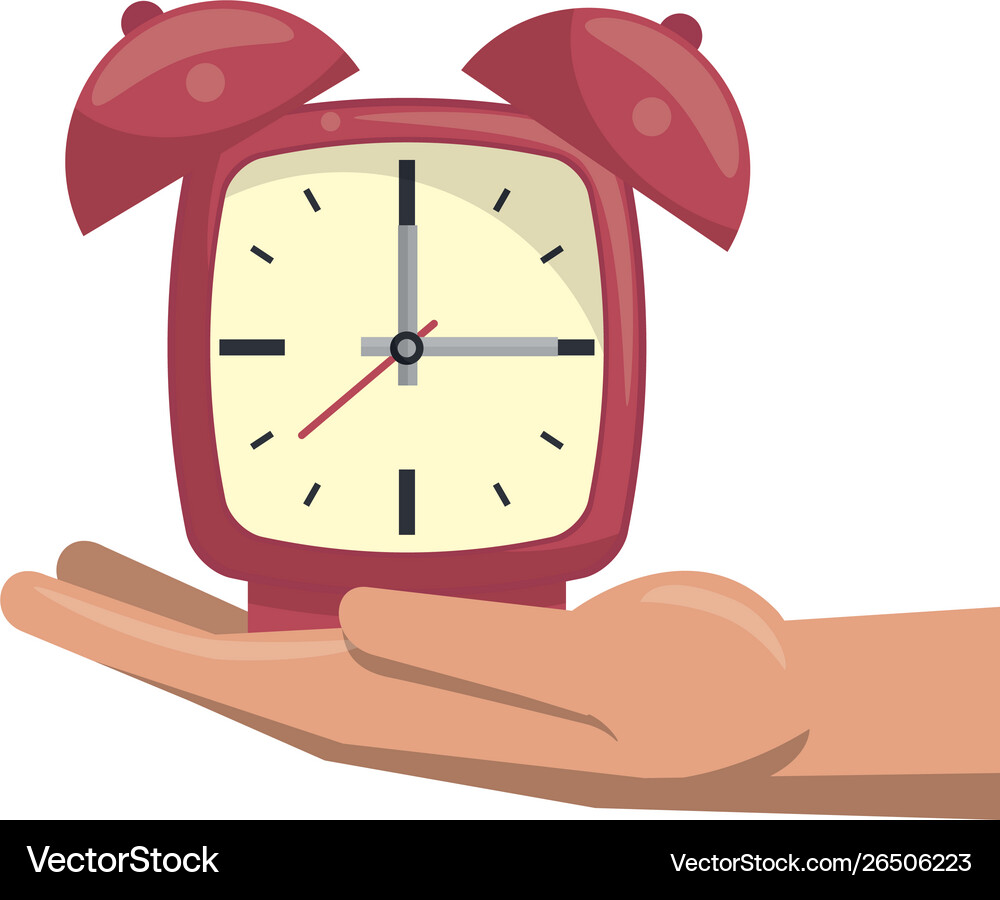 Time clock watch alarm cartoon Royalty Free Vector Image