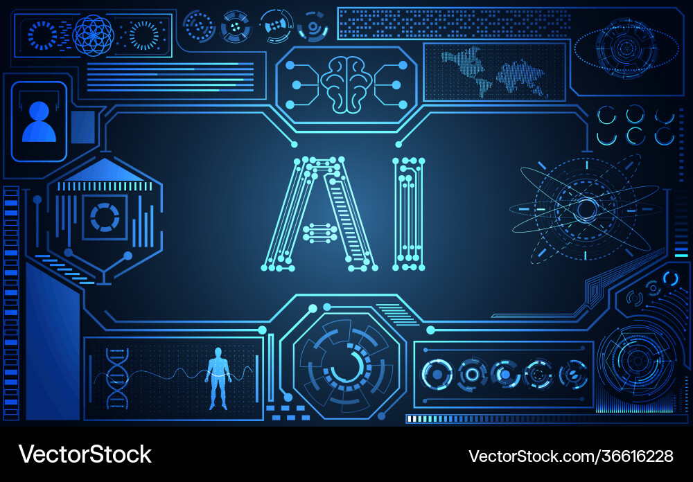 Abstract technology ui futuristic concept ai hud Vector Image