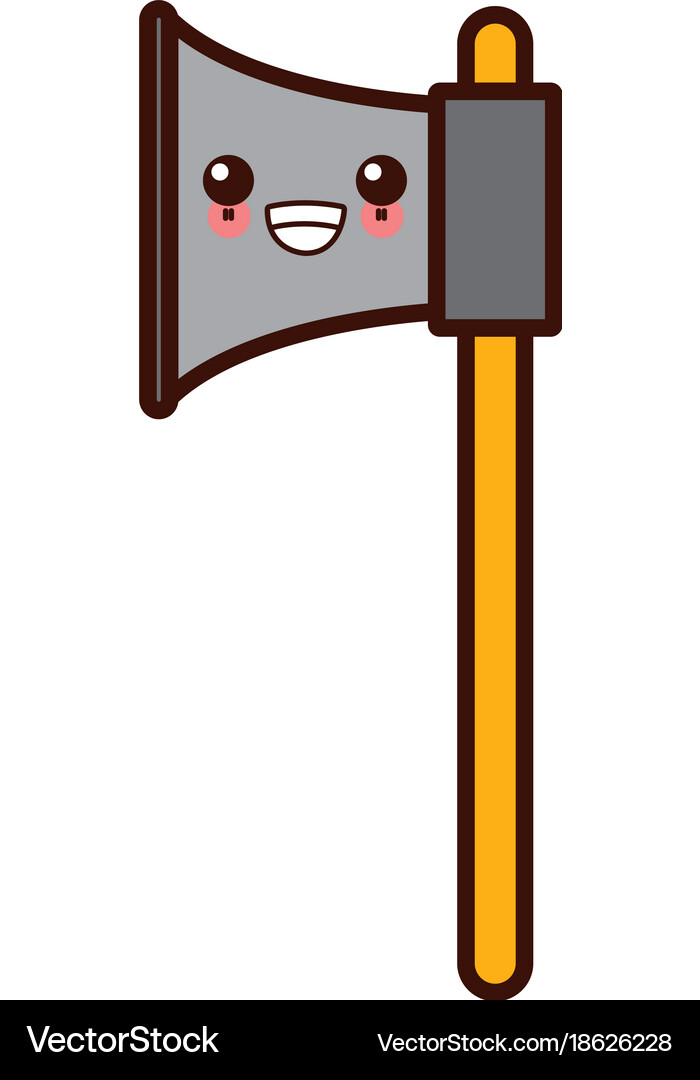 Axe tool symbol kawaii cute cartoon Royalty Free Vector