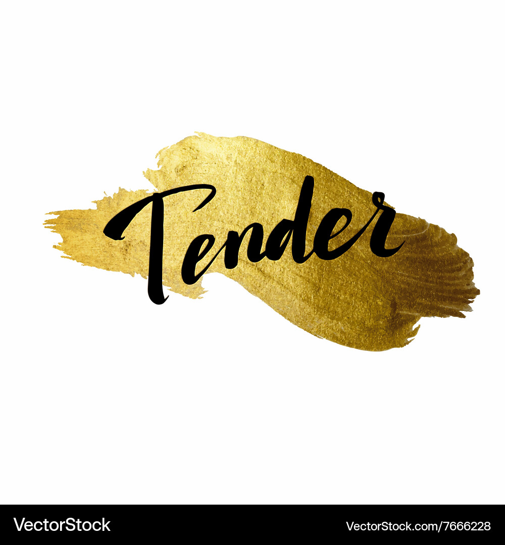 Brush lettering calligraphy on gold background Vector Image