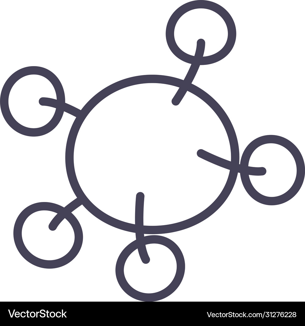 Covid19 19 virus line style icon design Royalty Free Vector