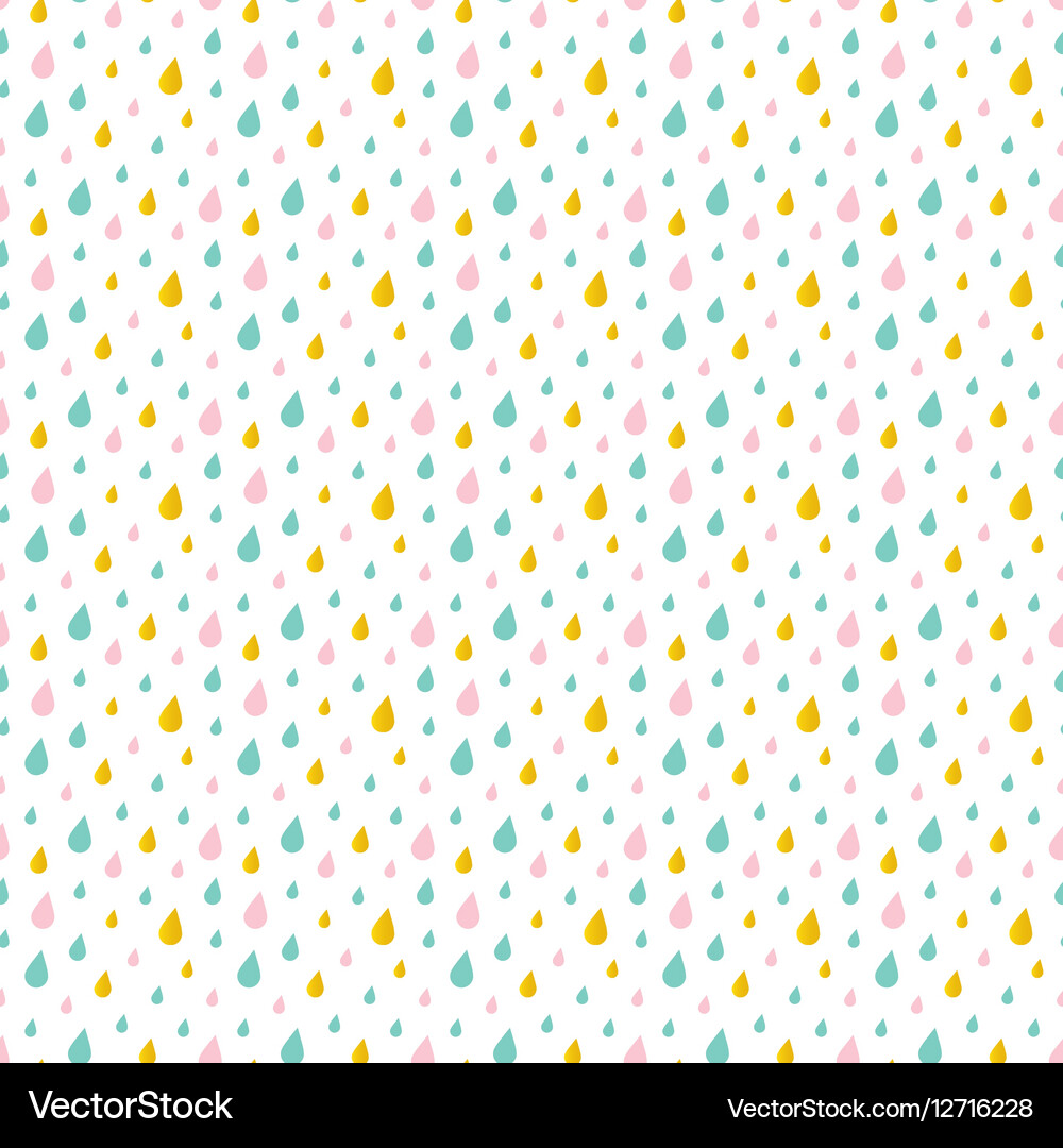 Cute little colorful water drops rain pattern Vector Image
