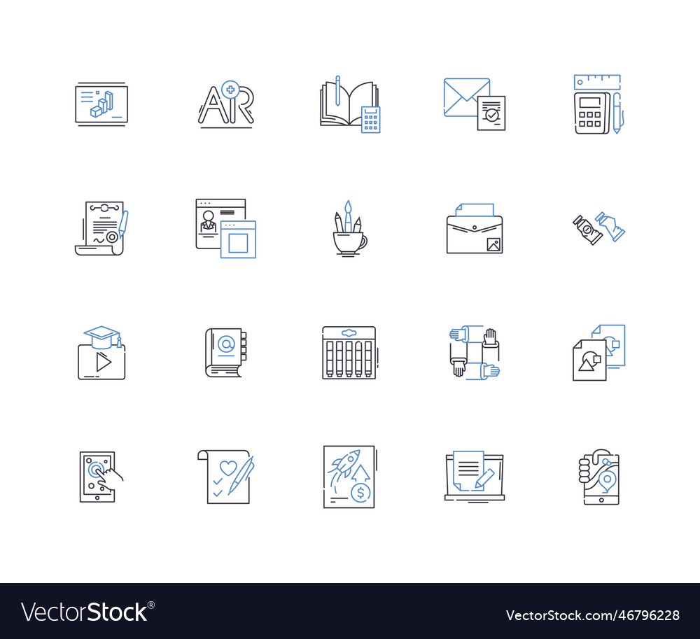 Decorative structure line icons collection Vector Image