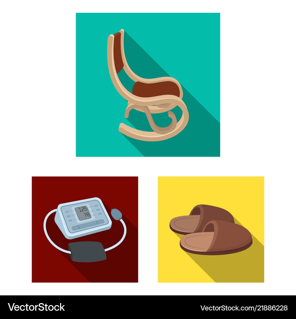 Human old age flat icons in set collection Vector Image