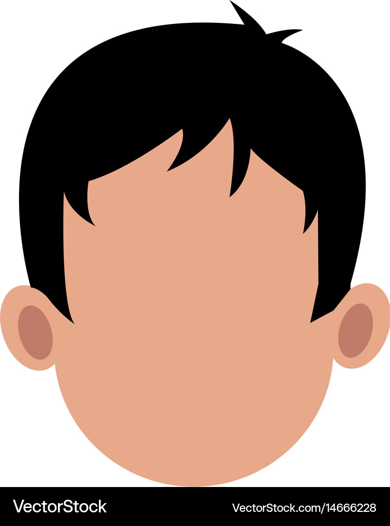 Male head faceless hair style image Royalty Free Vector