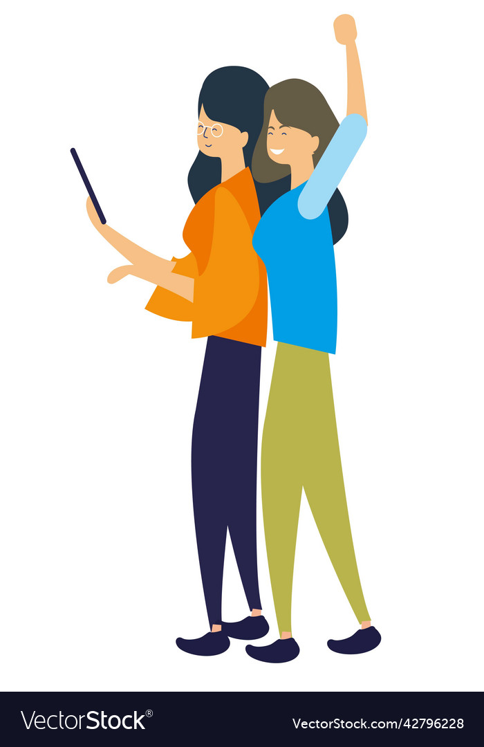 People Group Selfie Friendly Guy Makes Group Vector Image