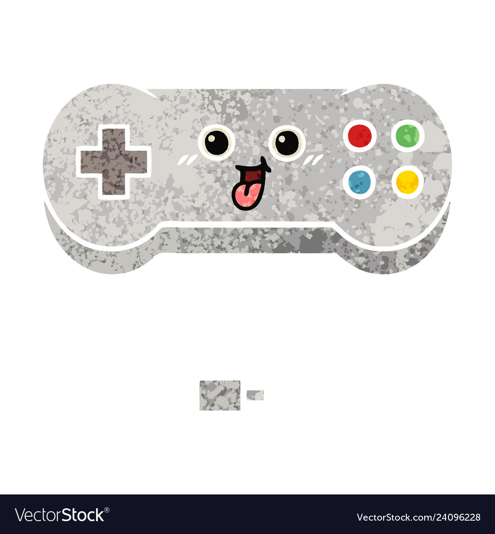 Retro style cartoon game controller Royalty Free Vector