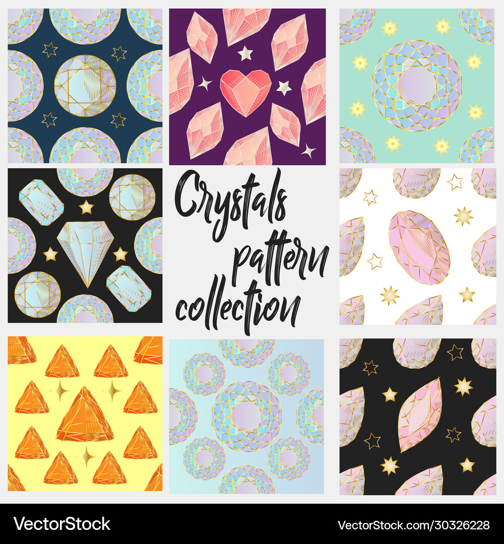 Seamless pattern colorful jewels gemstones Vector Image