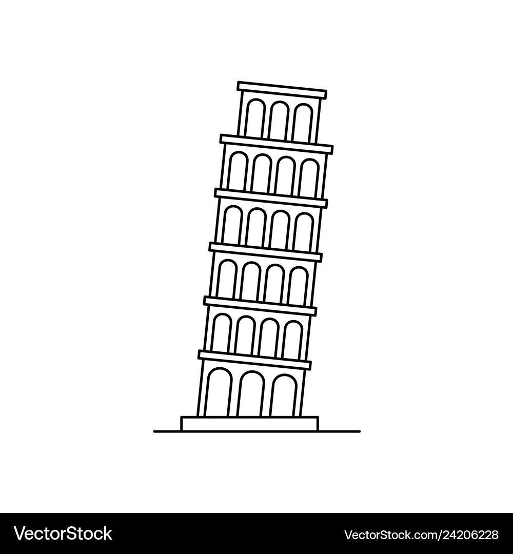 Tower of pisa icon Royalty Free Vector Image - VectorStock
