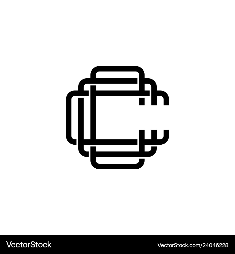 Triple c monogram ccc letter hipster lettermark Vector Image