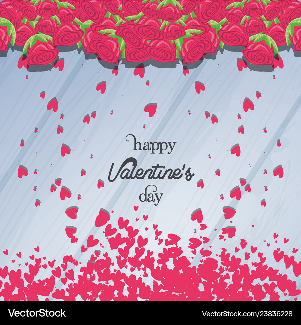 Valentines day card with roses Royalty Free Vector Image