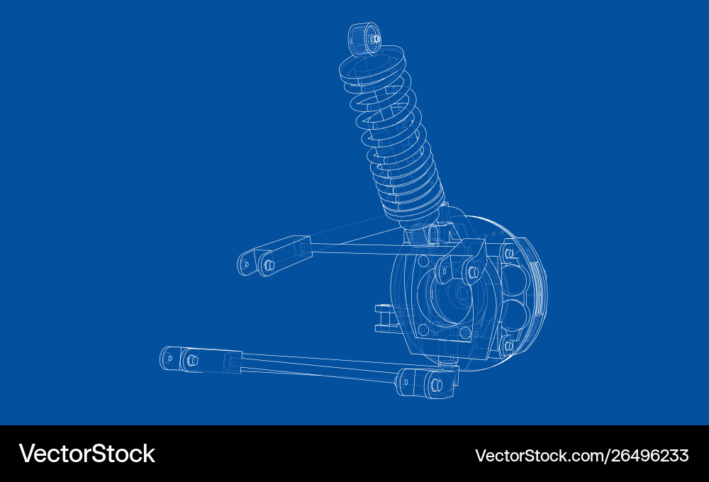 Car suspension with shock absorber Royalty Free Vector Image