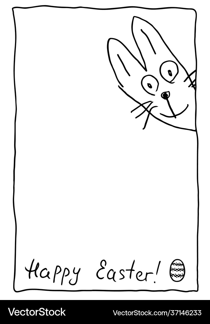 Cute funny easter bunny with happy Royalty Free Vector Image