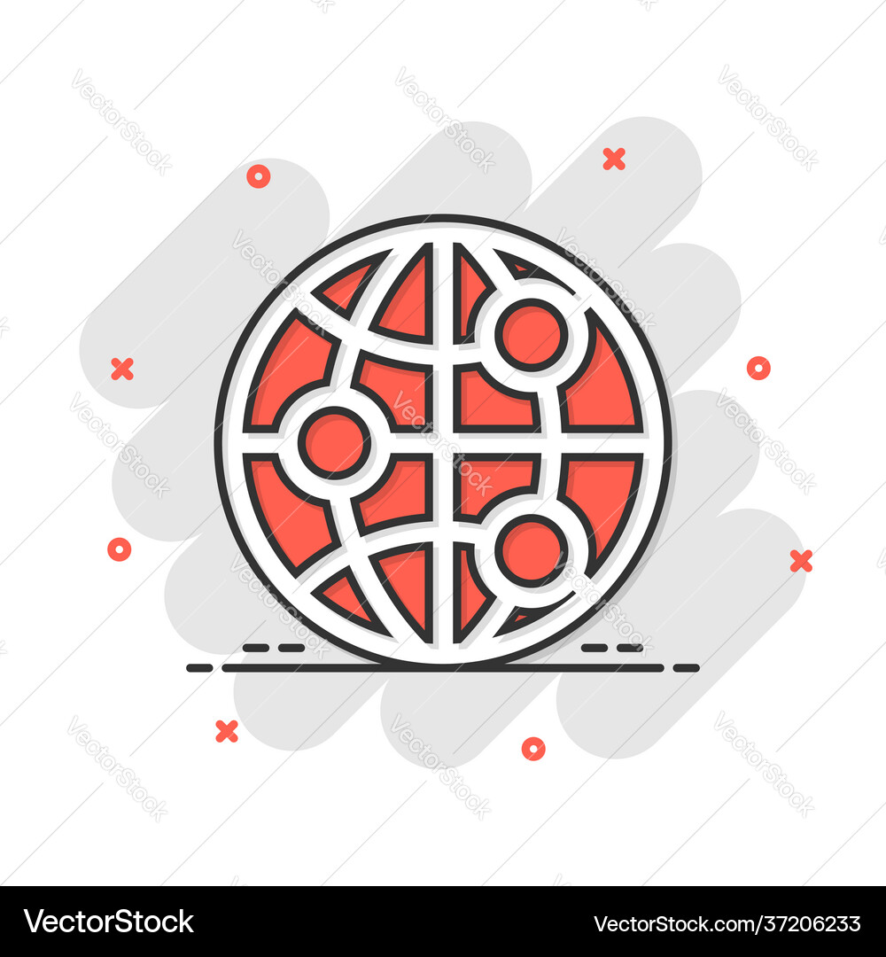 Earth planet icon in comic style globe geographic Vector Image